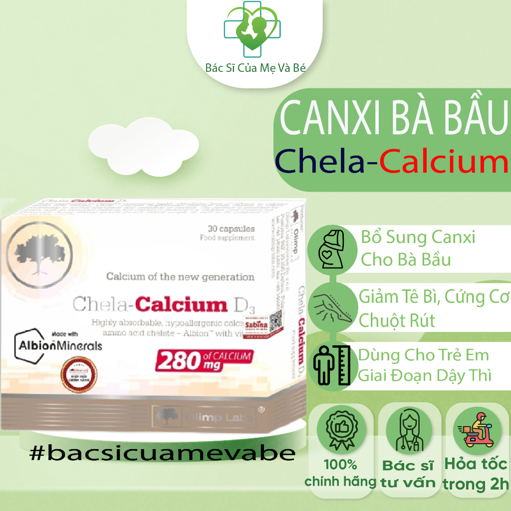 [Chính hãng] Canxi Chela Calcium D3 ( Olimp labs) Canxi cho bà bầu, bổ ...