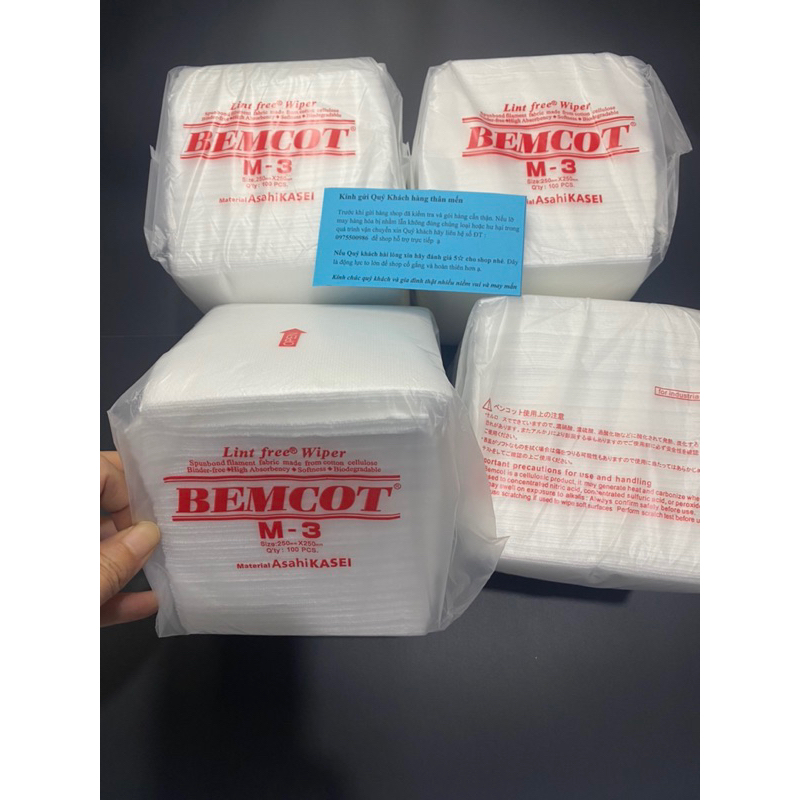 ( SET100PCS/túi) Giấy lau phòng sạch BEMCOT M-3 được sử dụng rộng rãi trong các ngành công ...
