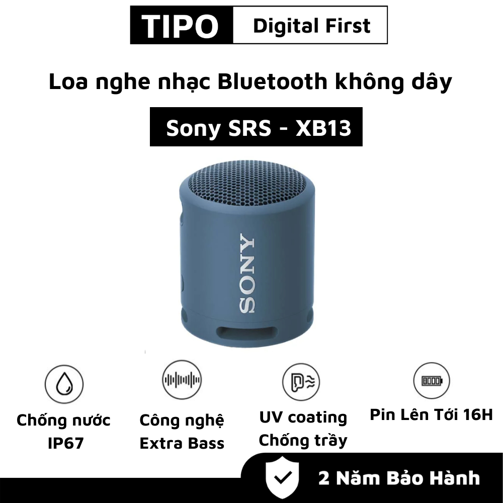 Loa Bluetooth Sony SRS-XB13 Giá Tốt Âm Bass Mạnh Mẽ Chống Nước IP67 Chơi Nhạc 16H - Kết Nối 2 ...