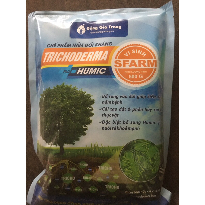 Gói 500g Nấm đối kháng Trichoderma Plus SFARM (bổ sung Acid Humic cải ...