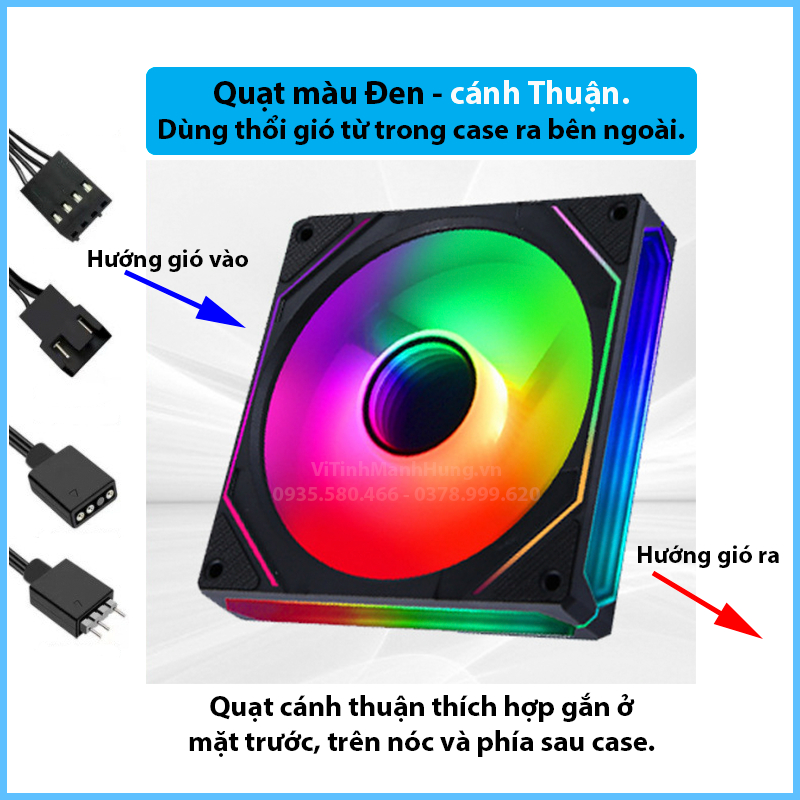 Quạt Jungle Leopard PRISM 6 Pro, Led gương vô cực 3 mặt hông, 12cm, 4 ...