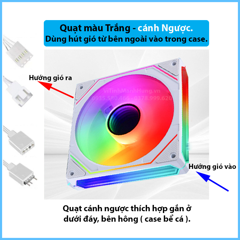 Quạt Jungle Leopard PRISM 6 Pro, Led gương vô cực 3 mặt hông, 12cm, 4 ...