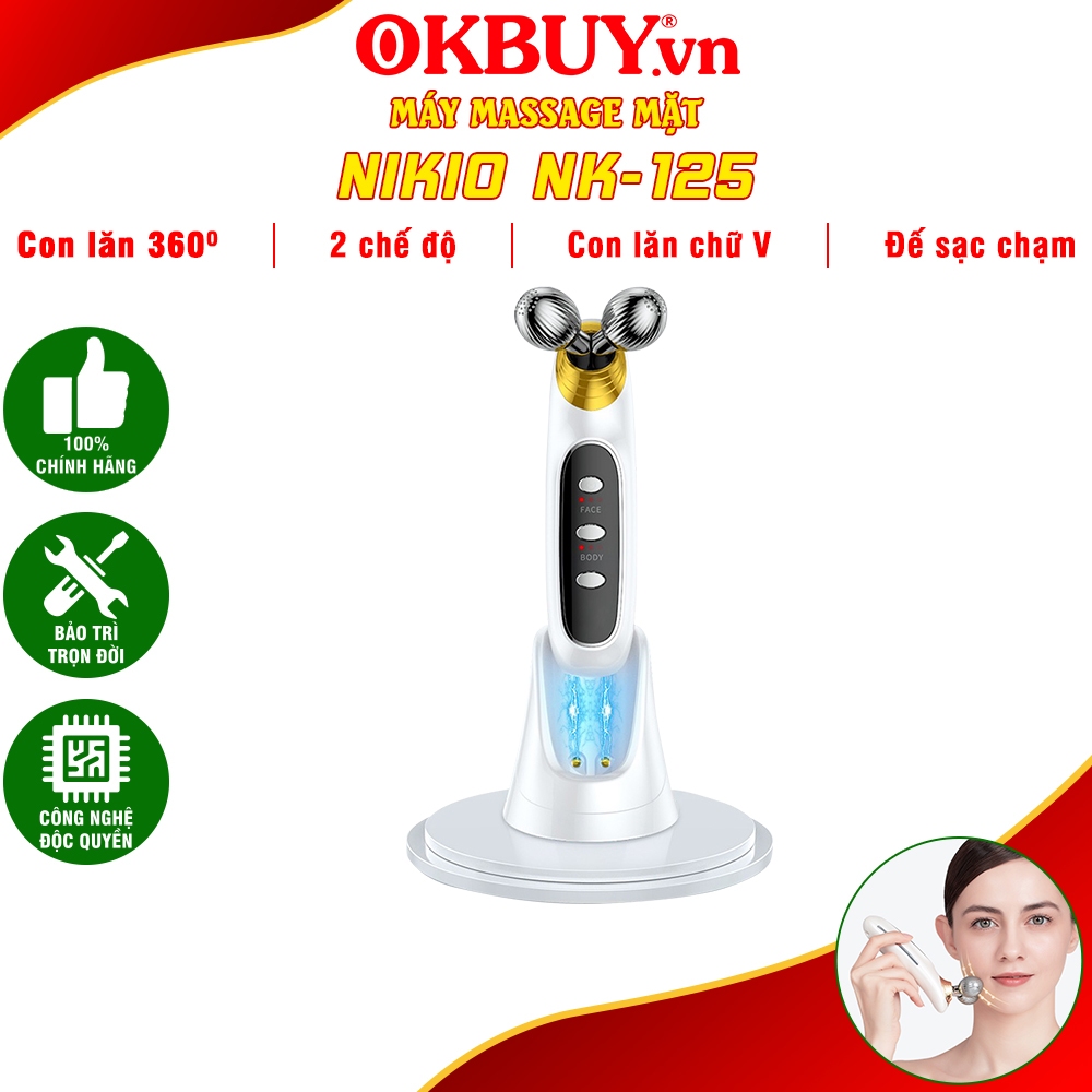 Máy nâng cơ mặt 2 đầu Nikio NK-125 - Massage EMS làm săn chắc da toàn thân và tạo cằm Vline ...