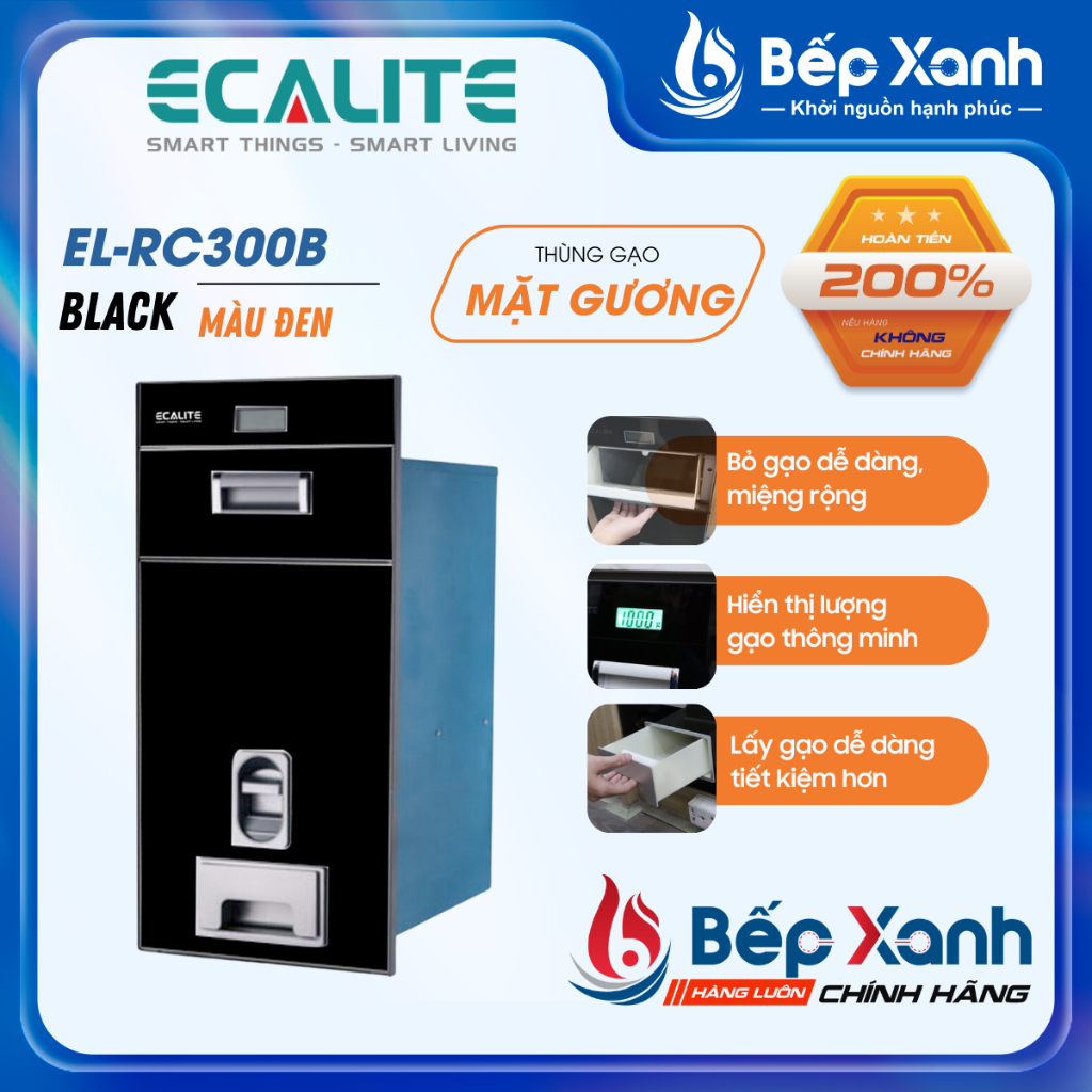 Thùng gạo điện tử gương Digital Ecalite EL-RC300B - Màu đen | Shopee Việt Nam