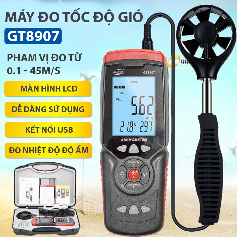 Máy Đo Tốc Độ Gió, Nhiệt Độ Gió, Hướng Gió Benetech GT8907 | Shopee Việt Nam