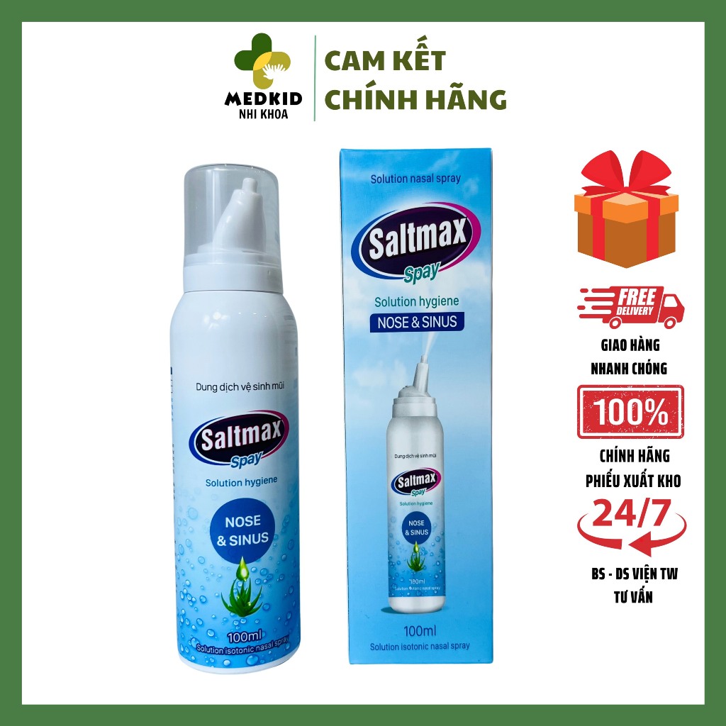 Bình xịt rửa mũi hàng ngày Saltmax Spay 0,9% , Saltmax+++ - Làm sạch ...