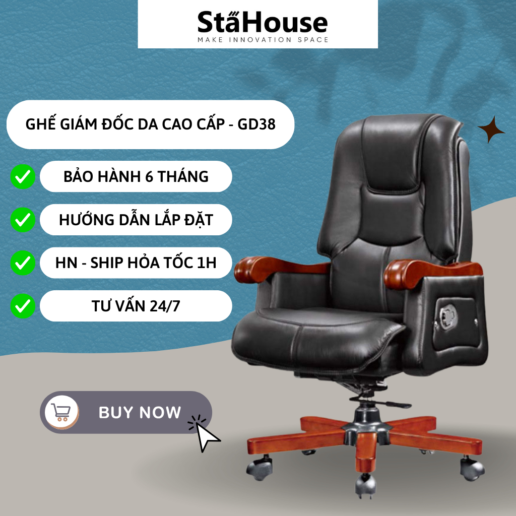 Ghế Giám Đốc Ngả Lưng Chân Xoay - GD38 | Shopee Việt Nam