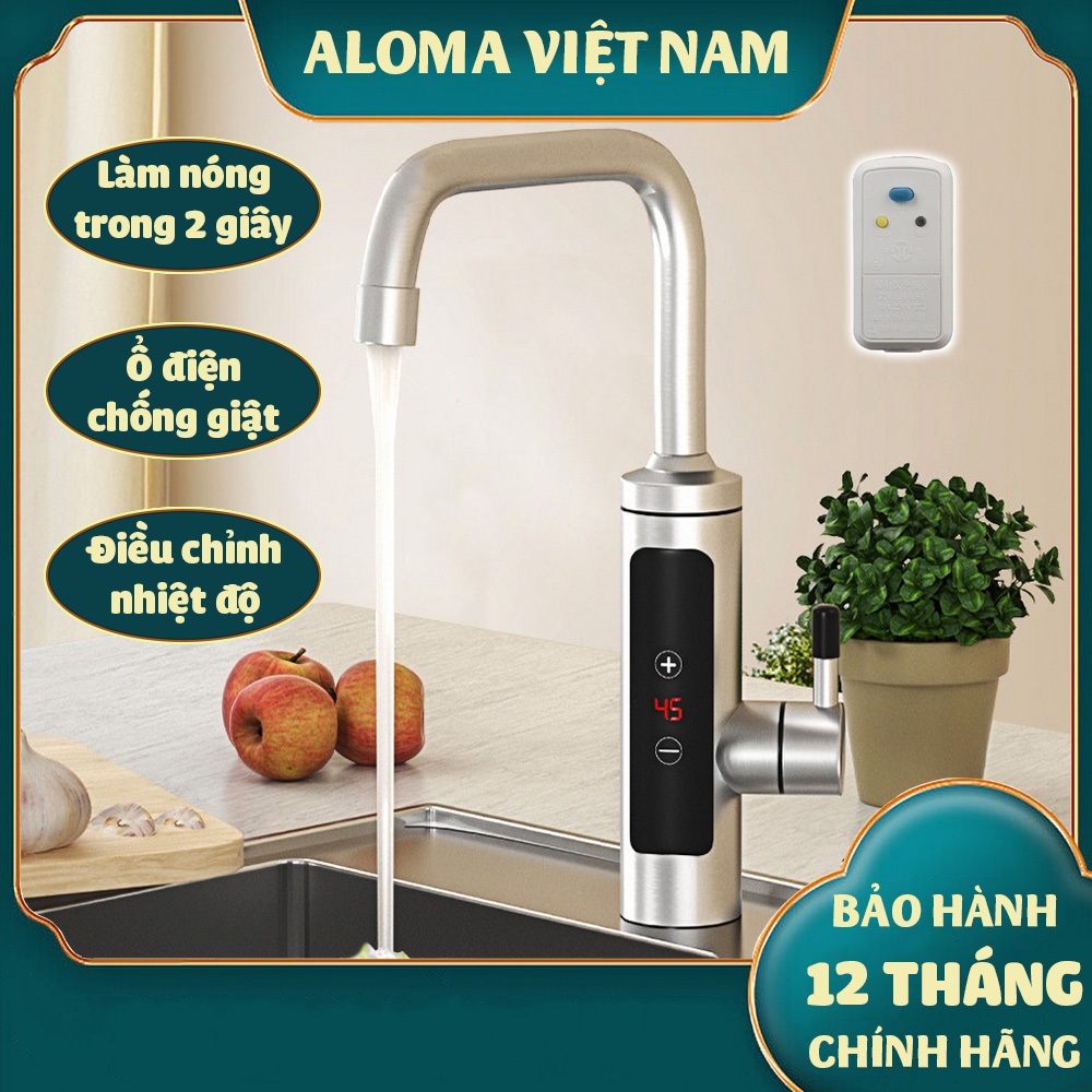 Vòi nước nóng trực tiếp Qwater IN-02 bằng inox kèm ổ điện chống giật ...