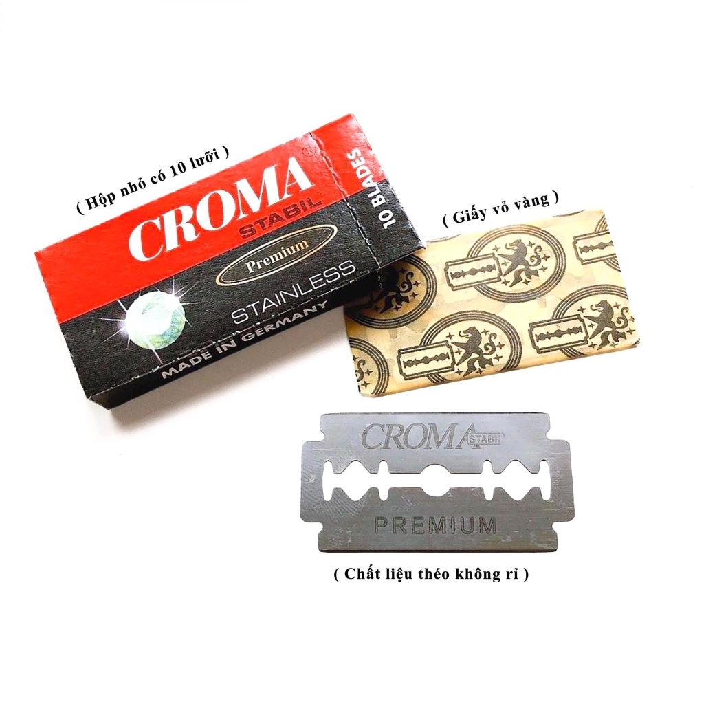 Hộp 10 chiếc lưỡi dao lam dao tem dao cạo Croma chính hãng Đức | Shopee ...