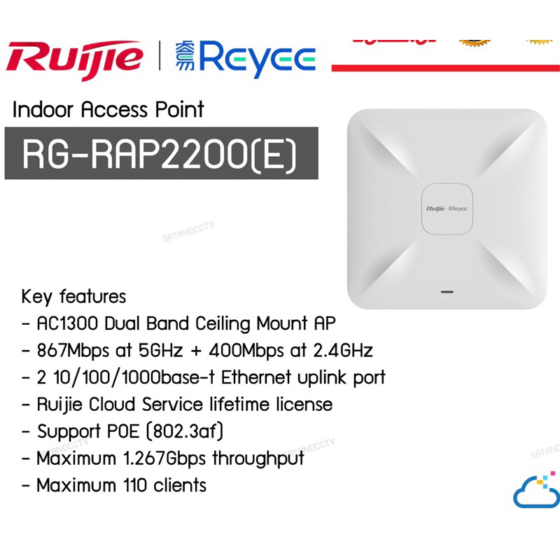 Bộ phát Wifi ốp trần hoặc gắn tường RUIJIE REYEE RG-RAP2200(E) | Shopee ...