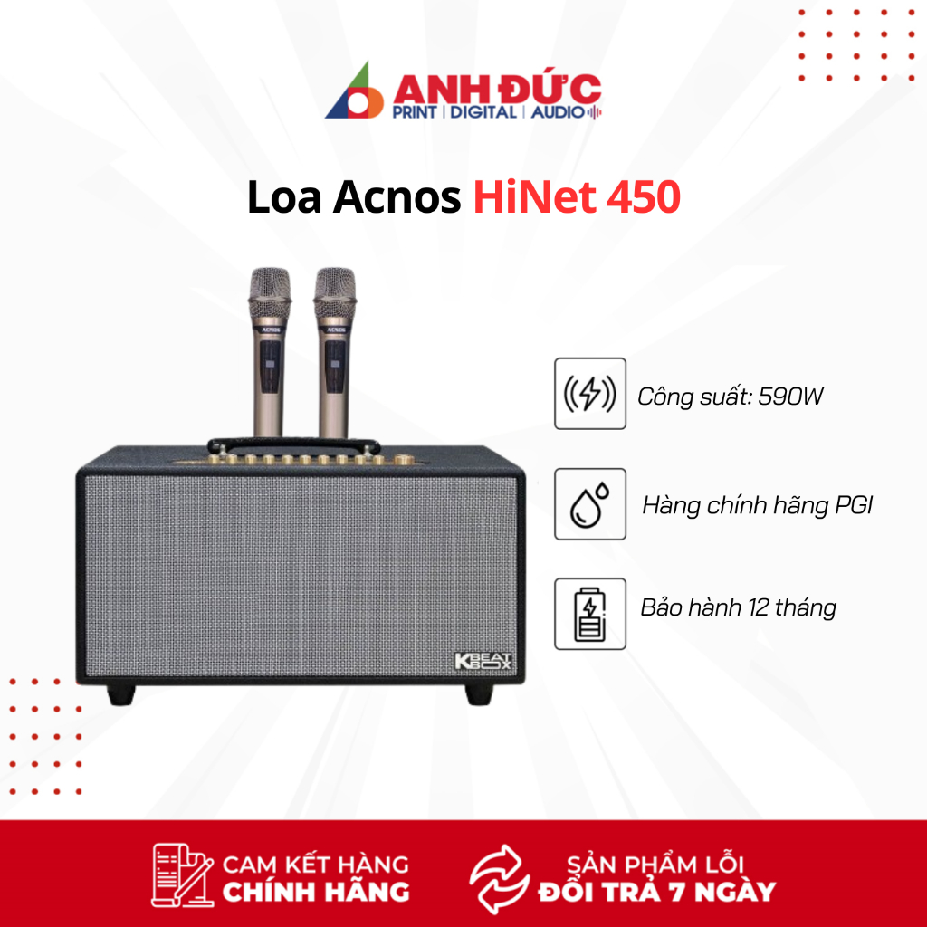 Loa Karaoke Acnos HiNet 450 (Kèm 2 Micro Không Dây) - Hàng Chính Hãng | Shopee Việt Nam
