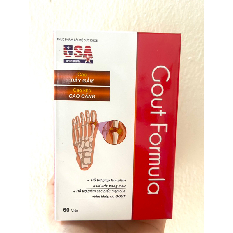 Viên uống Gout Formula USA VIPSPHARMA hộp 60viên hỗ trợ giúp làm giảm ...