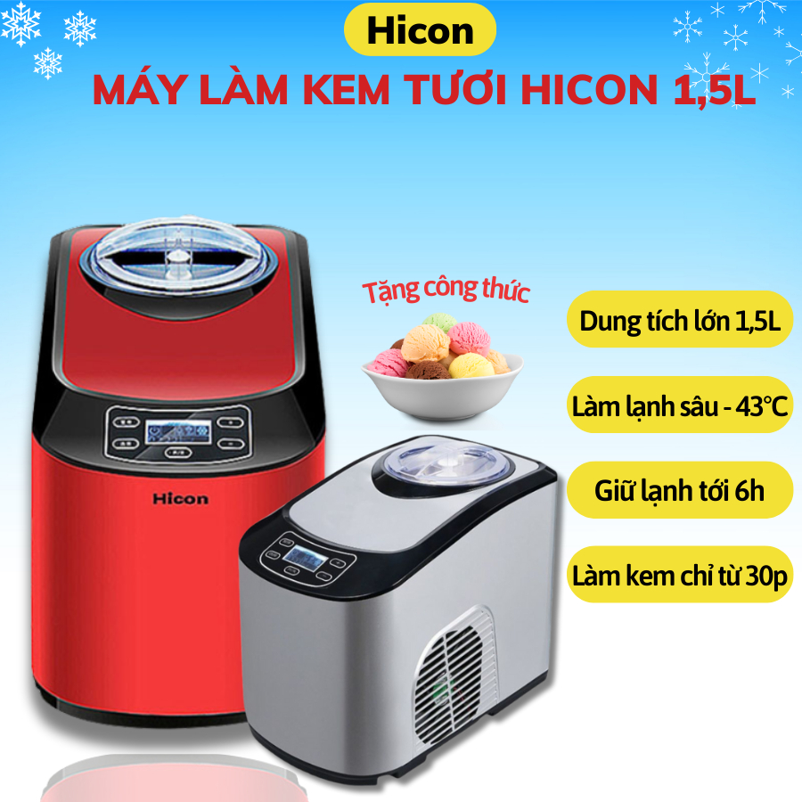 Máy Làm Kem Tươi Hicon Tự Động Dung Tích Lớn 1.5L, Đồ Làm Kem Tươi Tại ...