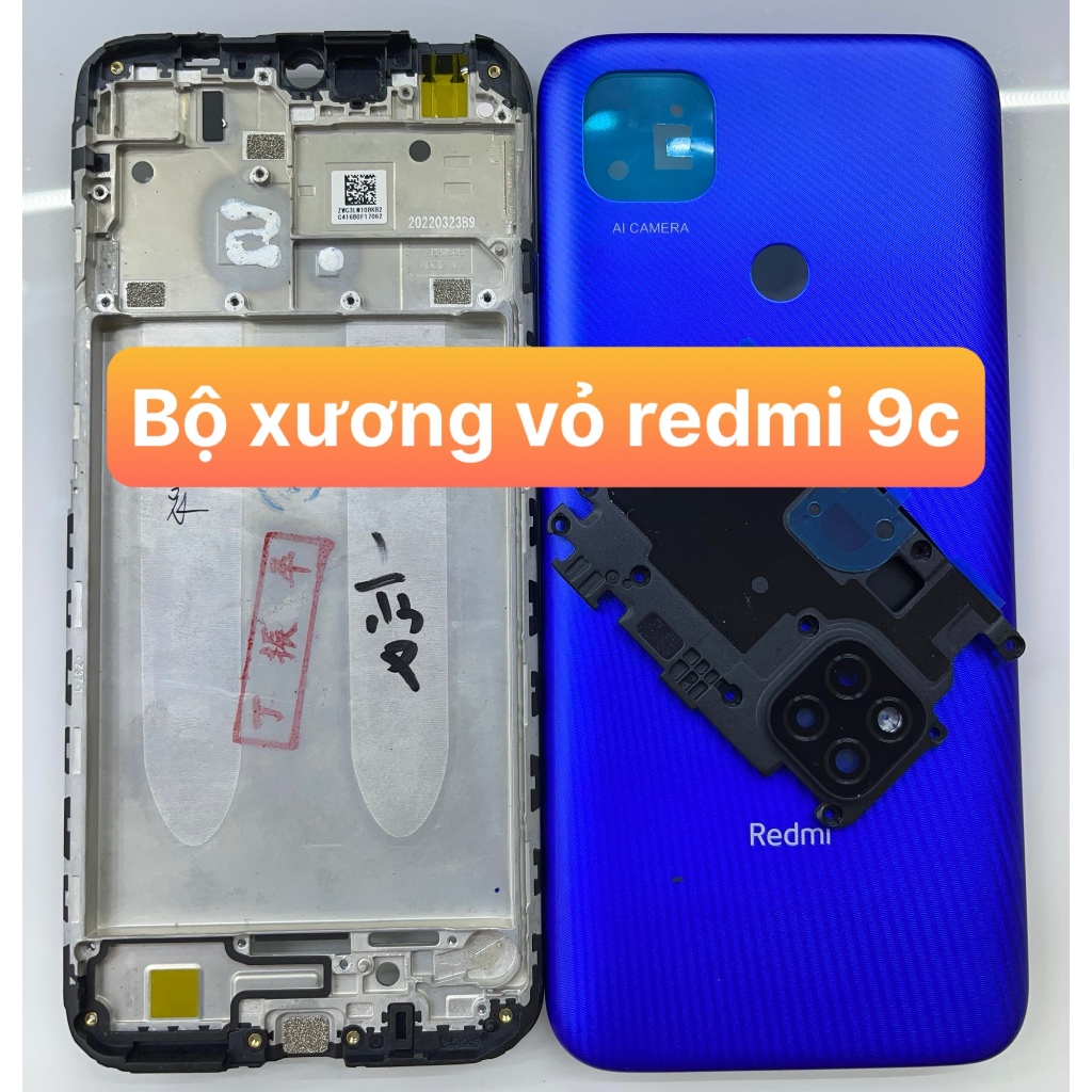 Redmi 9C /bộ xương sườn+ vỏ+khay sim+kính camera+phím xiaomi redmi 9C ...
