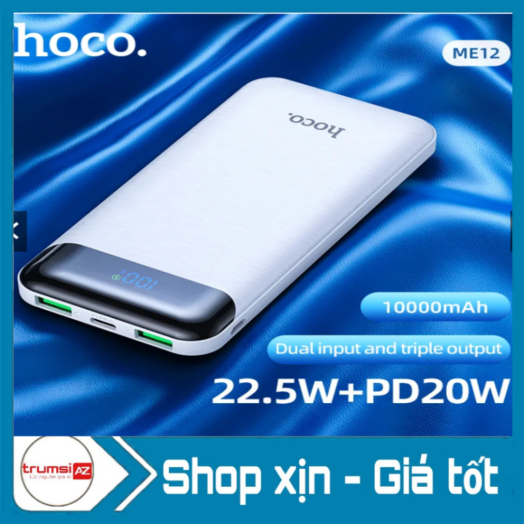 Pin dự phòng Hoco 22,5w Me12 có led 10000mah 2024 | Shopee Việt Nam