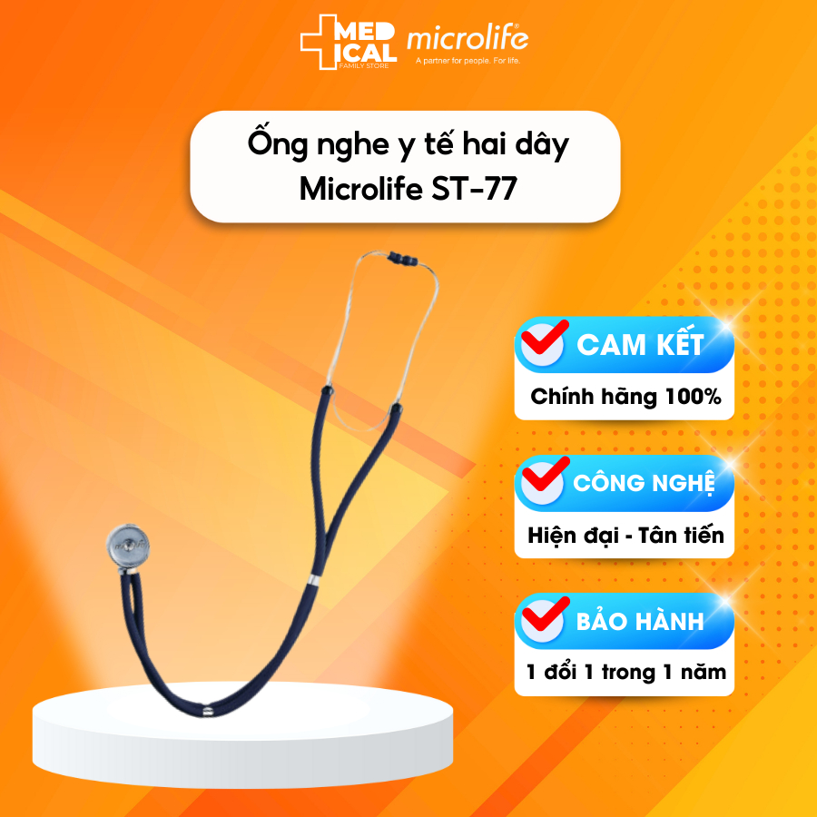 Ống nghe y tế 2 dây Microlife ST77 chuyên dùng nghe huyết áp, nhịp tim - familymedical | Shopee ...