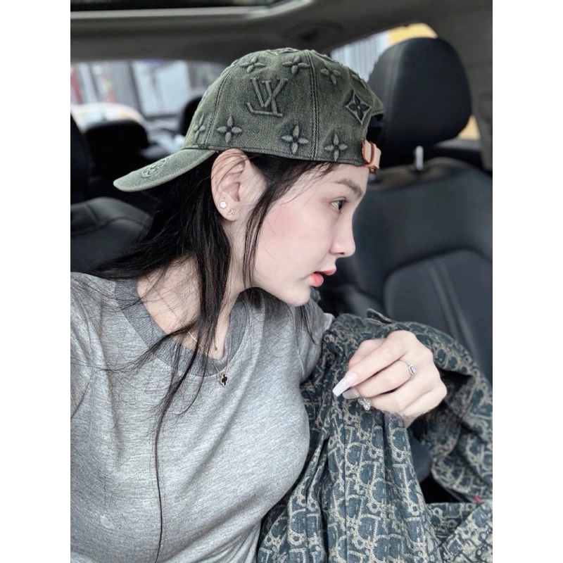 MŨ LV VẢI DEMIN LOGO NỔI | Shopee Việt Nam
