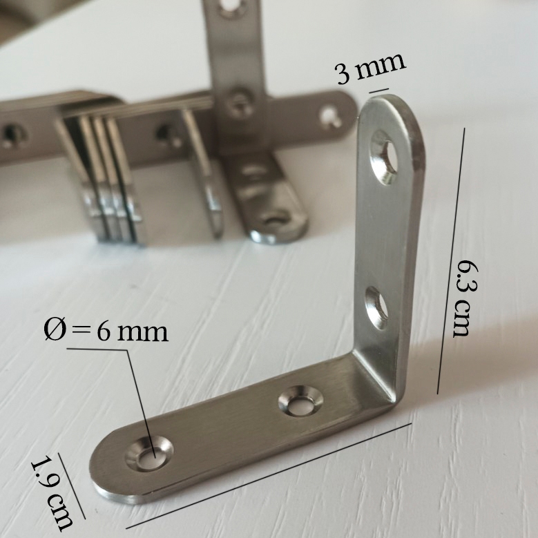 Ke góc vuông inox dày 3ly, Pass Thép không gỉ Siêu Dày, Pát Bắt Góc ...
