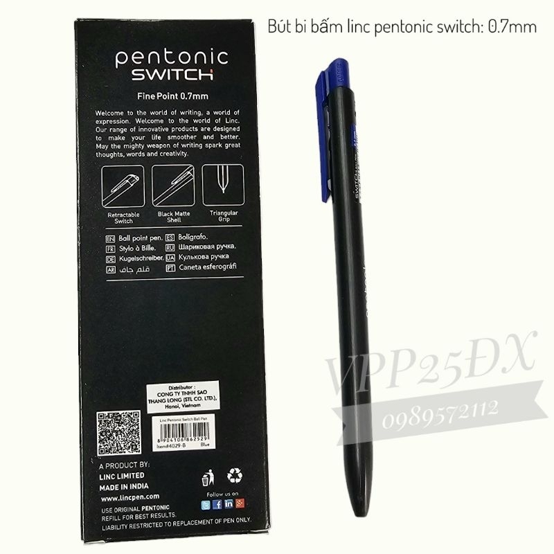 Bút bi bấm linc pentonic switch 4029 ngòi 0.7mm | Shopee Việt Nam