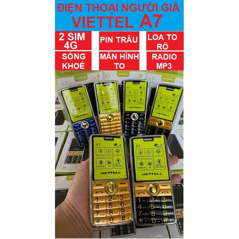 ĐIỆN THOẠI NGƯỜI GIÀ VIETTEL A7 4G, MỚI 100% FULLBOX, 2 SIM 2 SÓNG, PIN ...