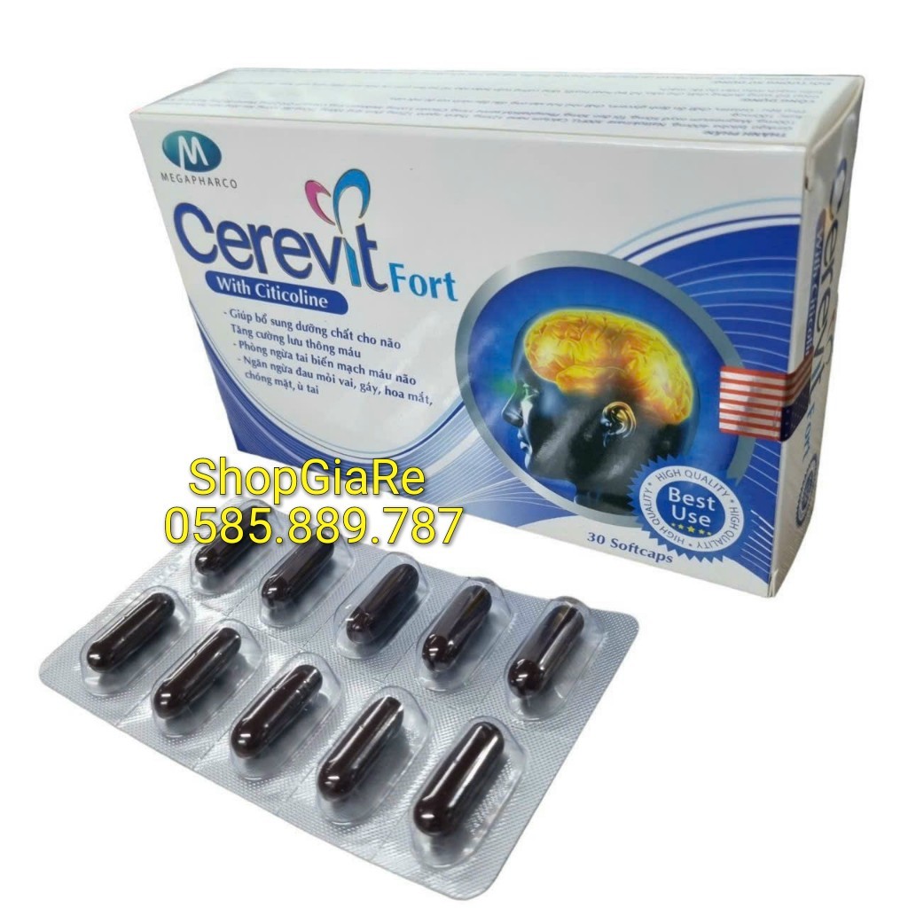 Cerevit fort Viên uống GIÚP TĂNG CƯỜNG LƯU THÔNG MÁU ,BỔ NÃO cung cấp ...