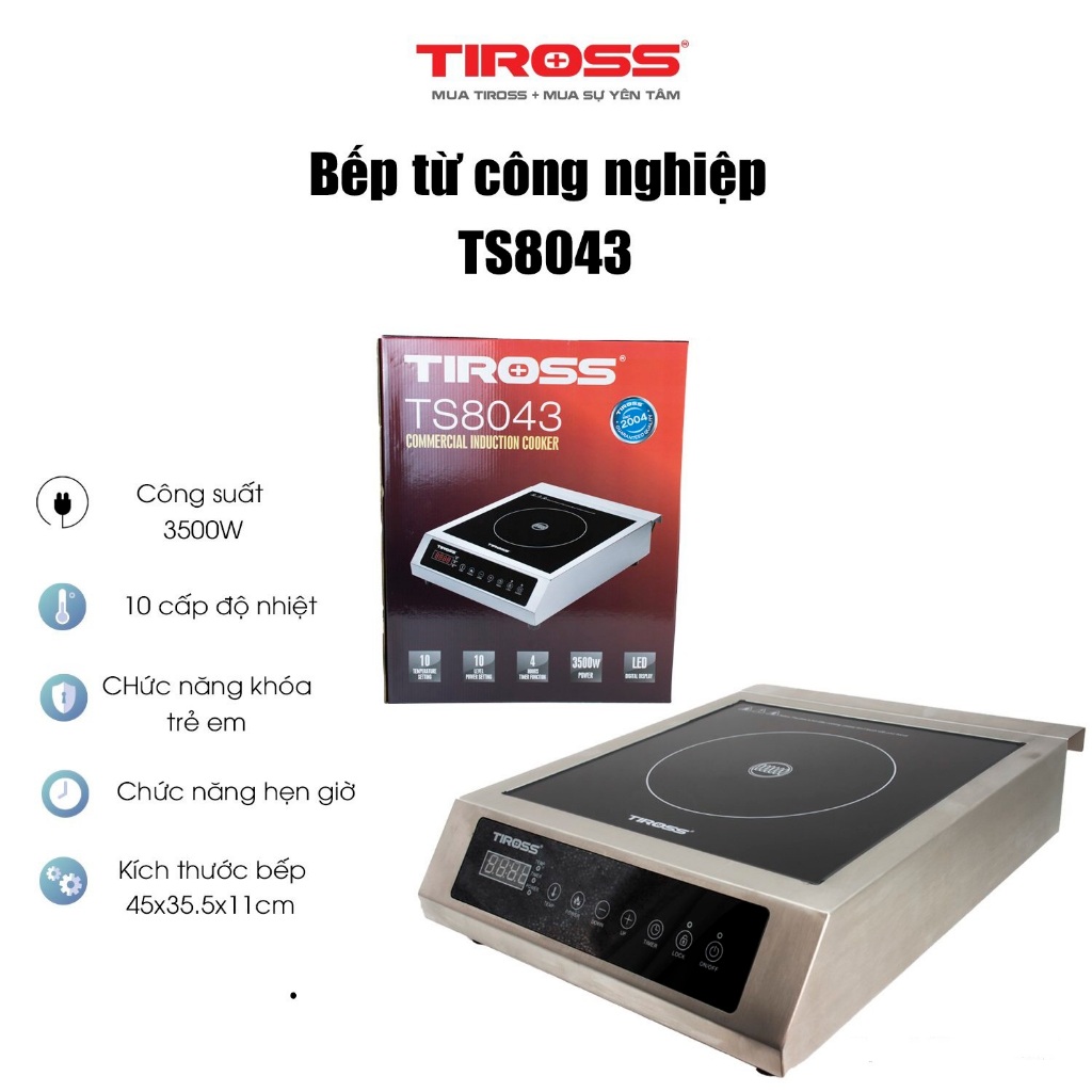 (Model 2024) Bếp Điện Từ Đơn Công Nghiệp Tiross TS8043 - 3500W - Phù ...