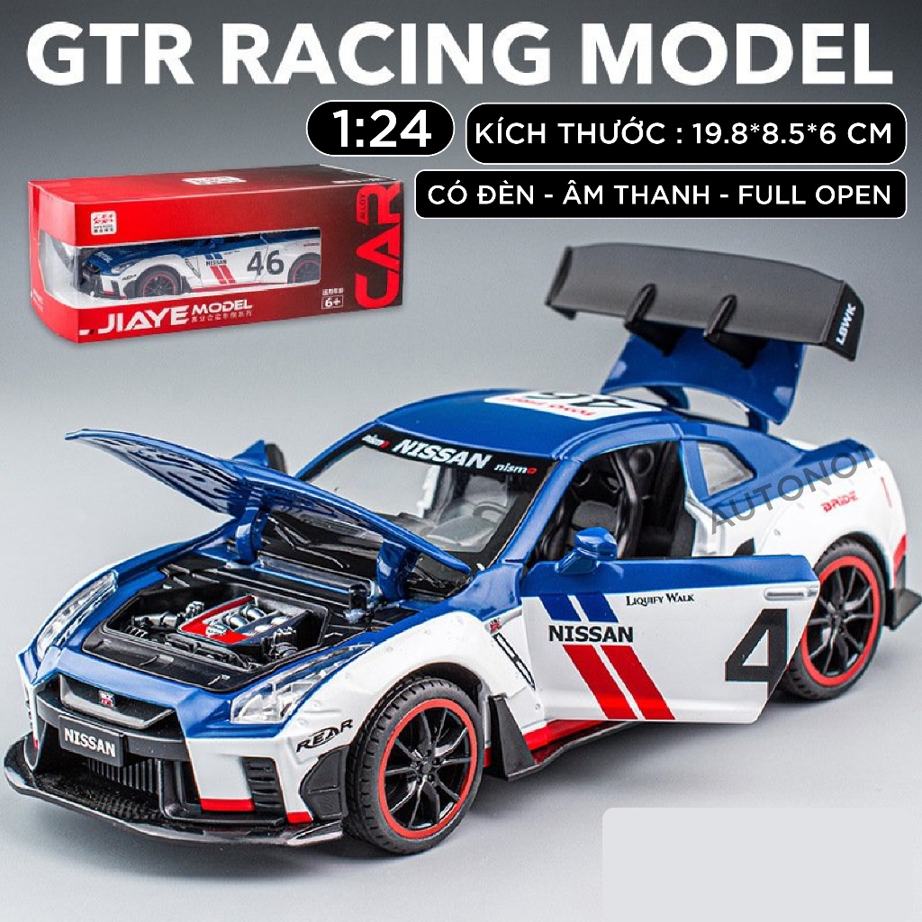 Mô hình xe Nissan Gtr CSR2 R35 tỉ lệ 1:24 Alloy Model OT403 OT054 OT449 ...
