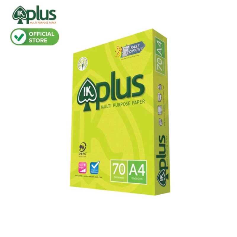 Giấy IK PLUS A4 70gsm 500 tờ/ram. Giấy photo, giấy in văn phong, giấy vẽ | Shopee Việt Nam