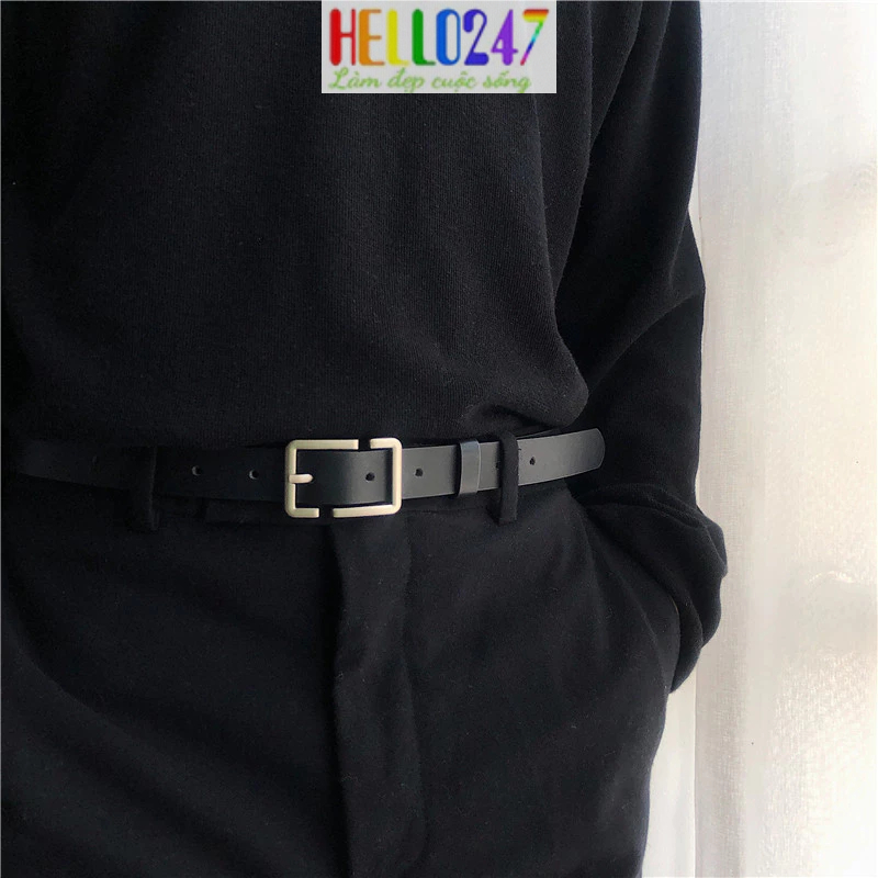 Thắt lưng nam nữ Ulzzang 2.8cm bản nhỏ HELLO247, dây nịt học sinh phong ...