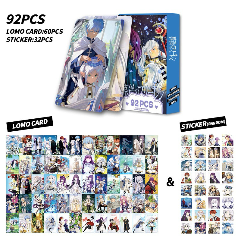 [Lomo Frieren 92] Bộ 60 lomo card Frieren + 32 Sticker anime Frieren ...