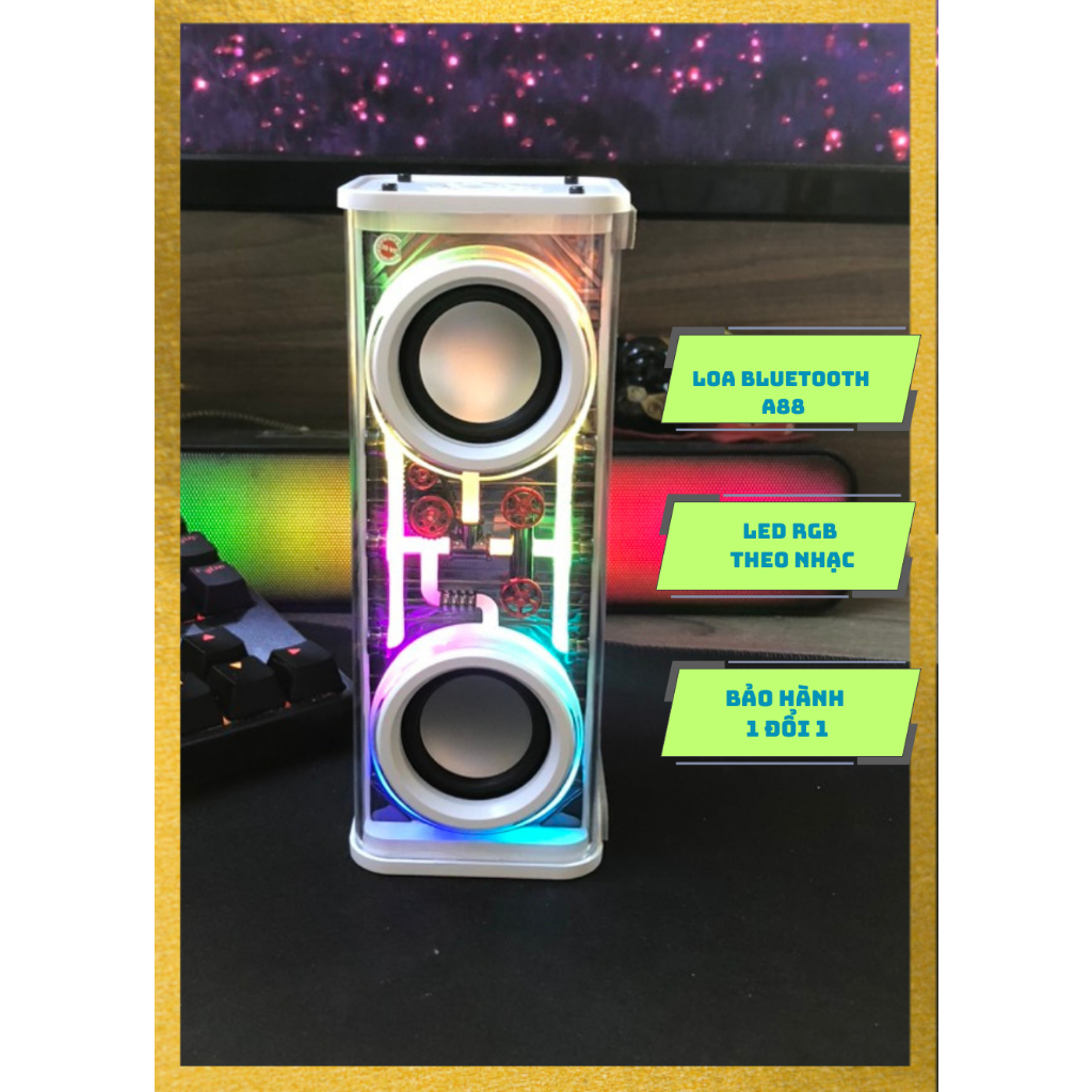 Loa bluetooth A88 trong suốt, loa bluetooth mini a88 chính hãng siêu ...