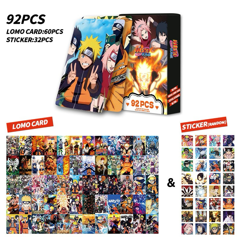 [Lomo Naruto 92] Bộ 60 lomo card Naruto + 32 Sticker anime Naruto ...