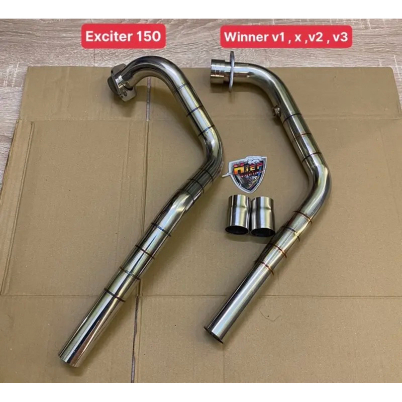 Cổ bô inox 304 kèm khẩu nối gắn cho các đời xe exciter 150, winner v1 ...