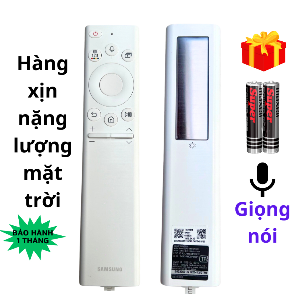 Remote điều khiển tivi Samsung, Giọng nói, pin năng lượng mặt trời ...