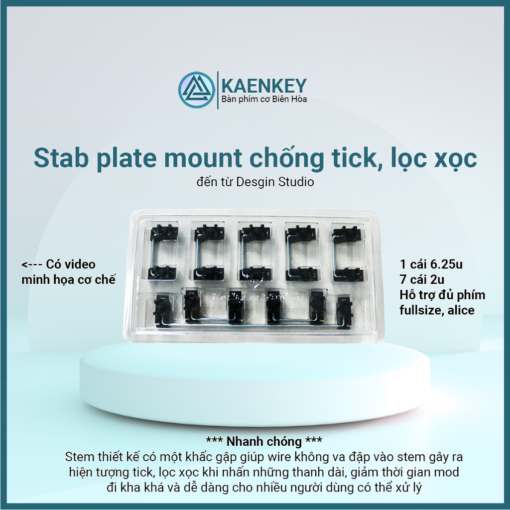 [Kaenkey] Stab chống tick, Design Studio Stab Plate mount cho bàn phím ...