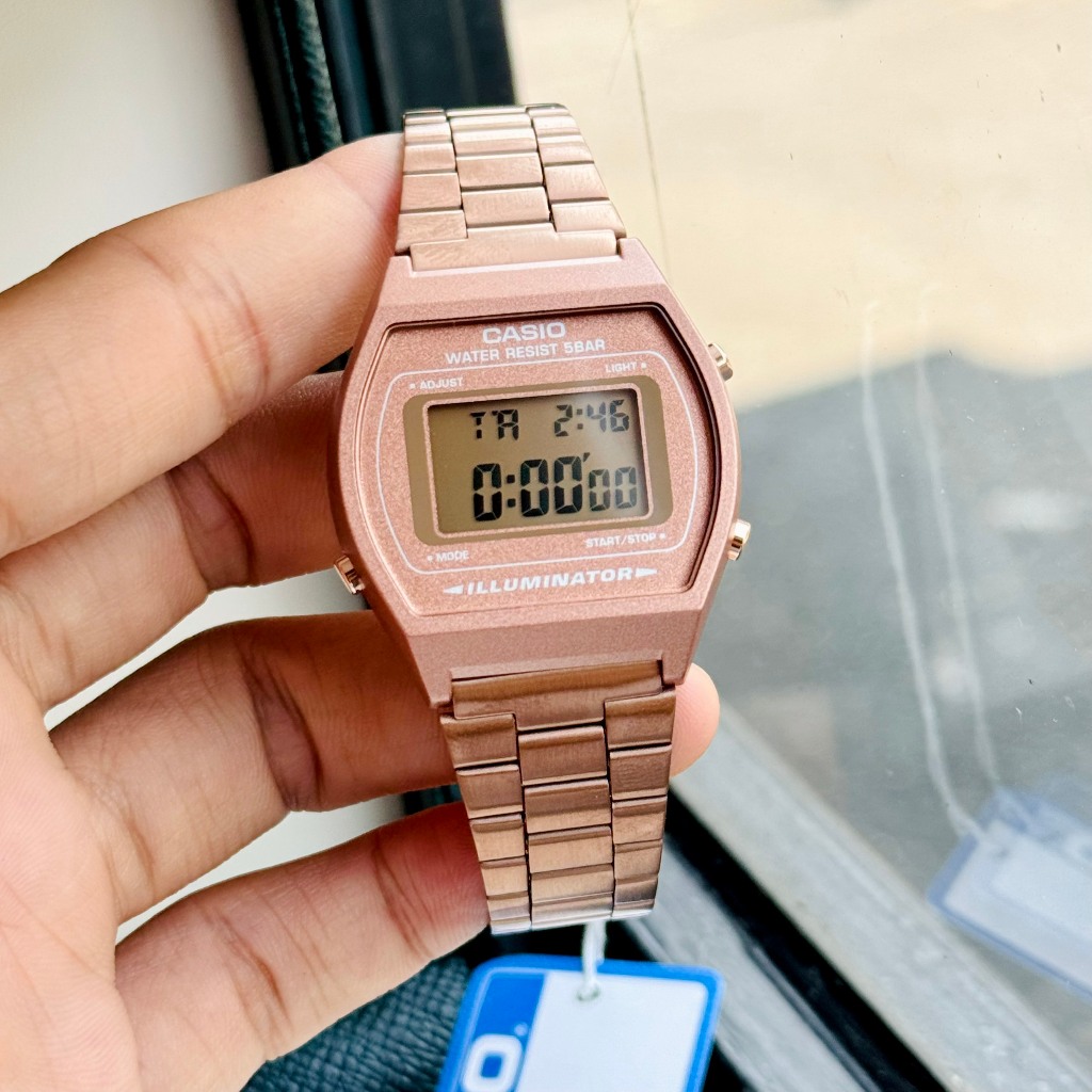 Đồng hồ điện tử nữ dây thép Casio Quartz B640W | Shopee Việt Nam