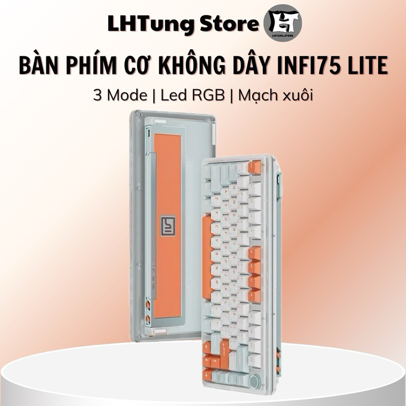[SẴN GIAO] Bàn phím cơ không dây Infi75 Lite tạ nhôm | Phiên bản cắt ...