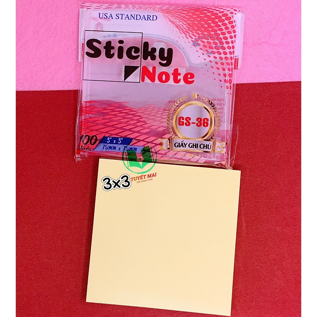 Giấy Ghi Chú (Giấy Note) 3X3 Màu Vàng G-STAR GS-36 (1 Xấp 100 Tờ ...