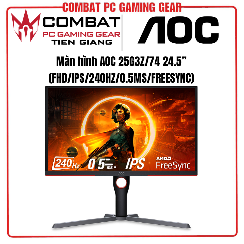 [HOT] Màn Hình AOC 25G3Z/74 24''/FHD/IPS/240hz/0.5ms/G-Sync Chính Hãng BH 36 Tháng | Shopee Việt Nam
