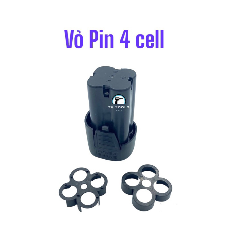 Vỏ mạch Pin 4 cell 16.8v li-on,giắc sạc dùng đóng pin máy khoan,bắn vít ...