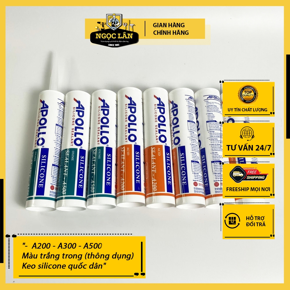 Keo dán kính slicone Apollo A200, A300, A500 trắng trong chính hãng ...