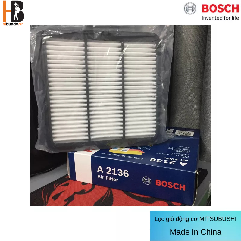 Lọc Gió Động Cơ BOSCH A2136 Dành cho xe Mitsubishi Pajero sport 3.0 (08-), Triton (05-), Made in ...