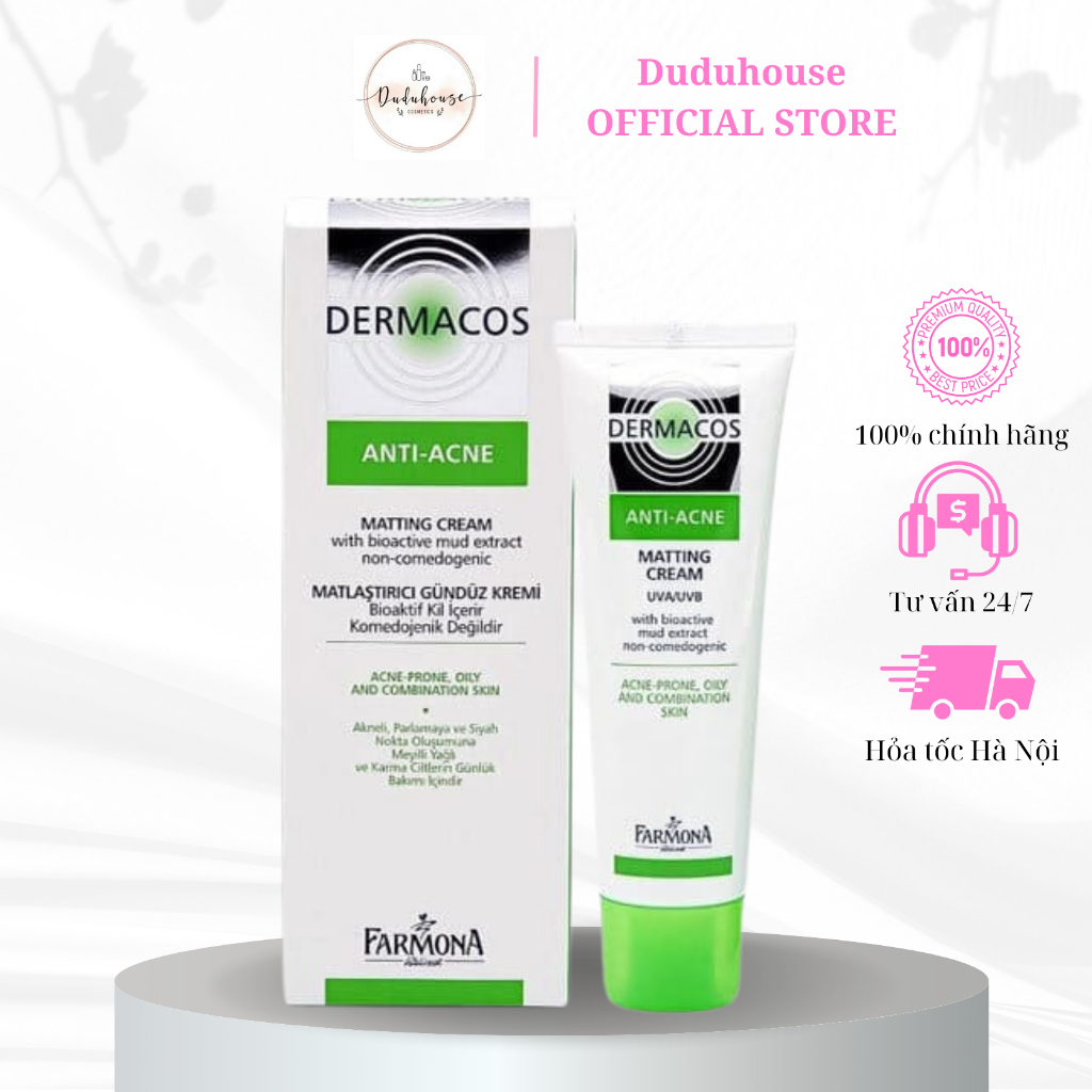 Kem Dưỡng Dermacos Anti-Acne Matting Cream 50ml Duduhouse | Shopee Việt Nam