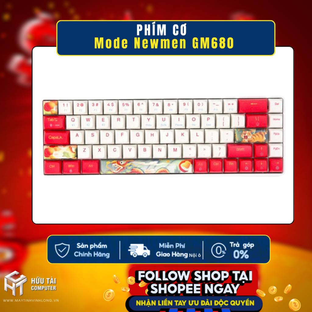 Bàn phím cơ không dây Dual Mode Newmen GM680 Red Switch | Shopee Việt Nam