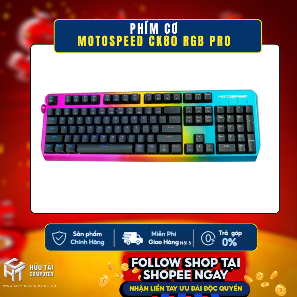 BÀN PHÍM CƠ MOTOSPEED CK80 RGB PRO GAMING (Màu Rainbow) | Shopee Việt Nam
