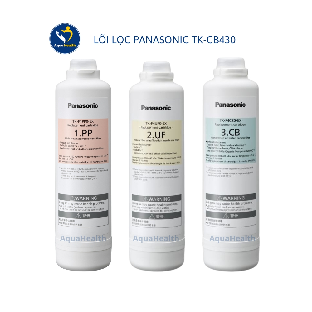 Lõi lọc Panasonic TK-CB430 - Bộ 3 lõi gồm TK-F4PP0-EX, TK-F4UF0-EX, TK ...