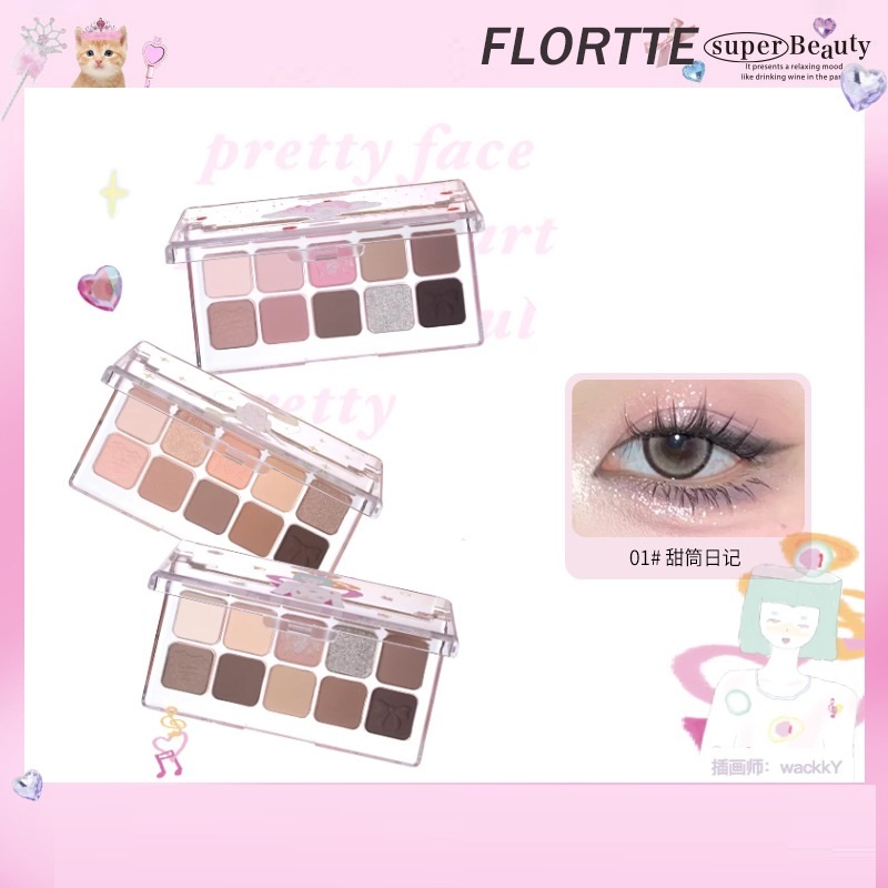 Bảng Phấn Mắt 10 Ô FLORTTE Wackky Girls | Shopee Việt Nam