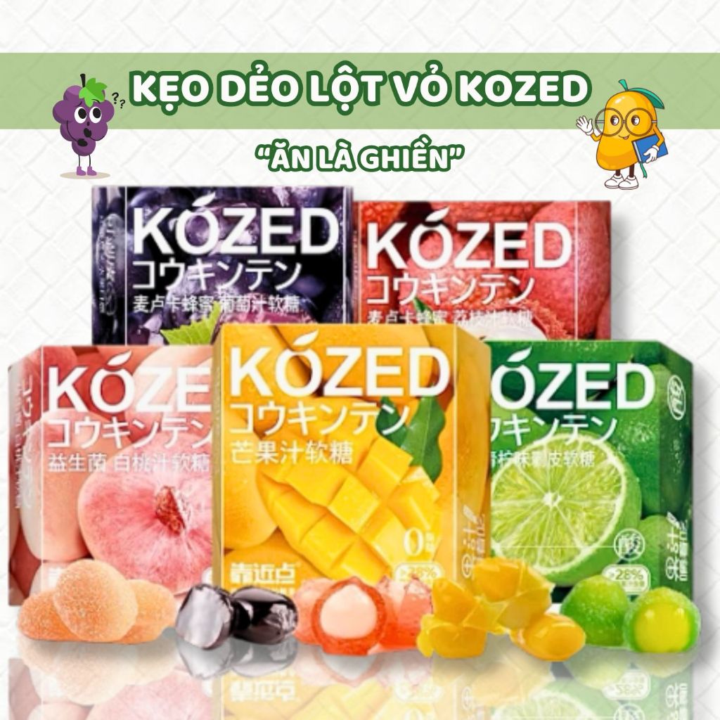 [NEW] Kẹo Dẻo Trái Cây Bóc Vỏ KOZED, Kẹo dẻo lột vỏ 3D Vị trái cây, kẹo ...