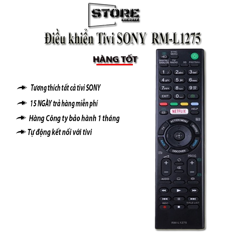 Điều Khiển Tivi SONY Smart RM-L1275 Thay Thế RMT-TX100D KD-65S8005C ...