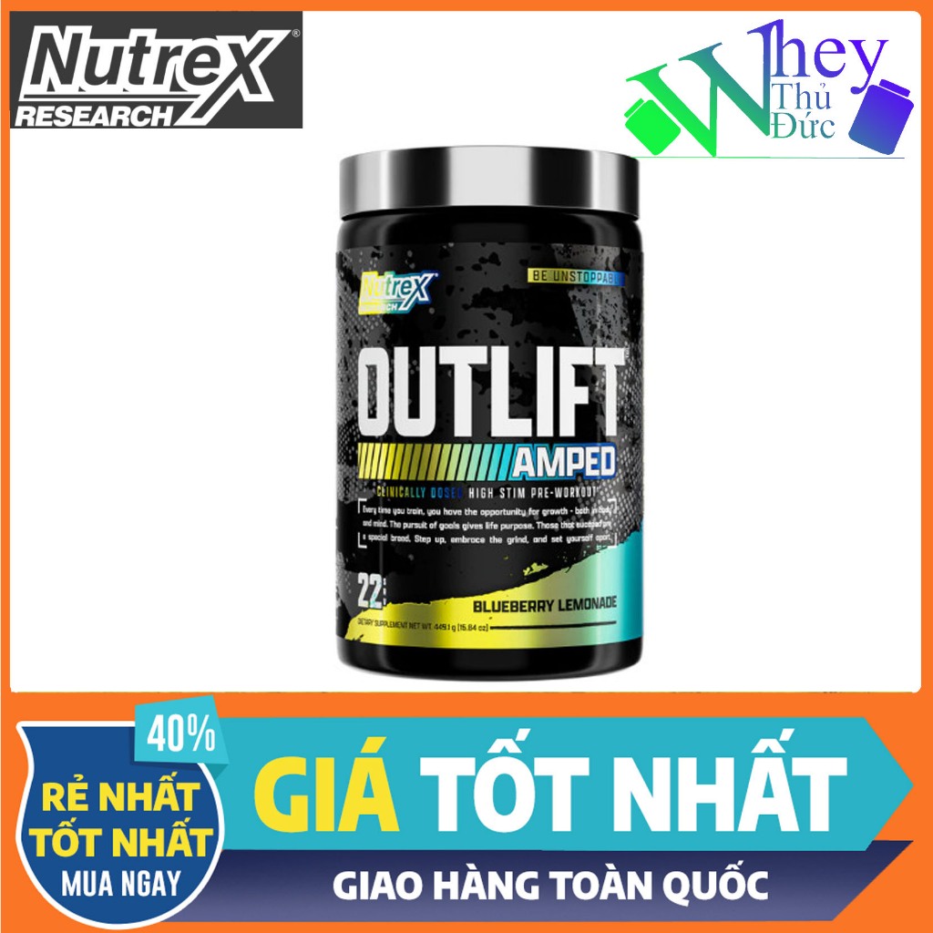 Nutrex Outlift AMPED 20 SV - Giúp Tăng Sức Mạnh, Sức Bền, Pre Workout ...